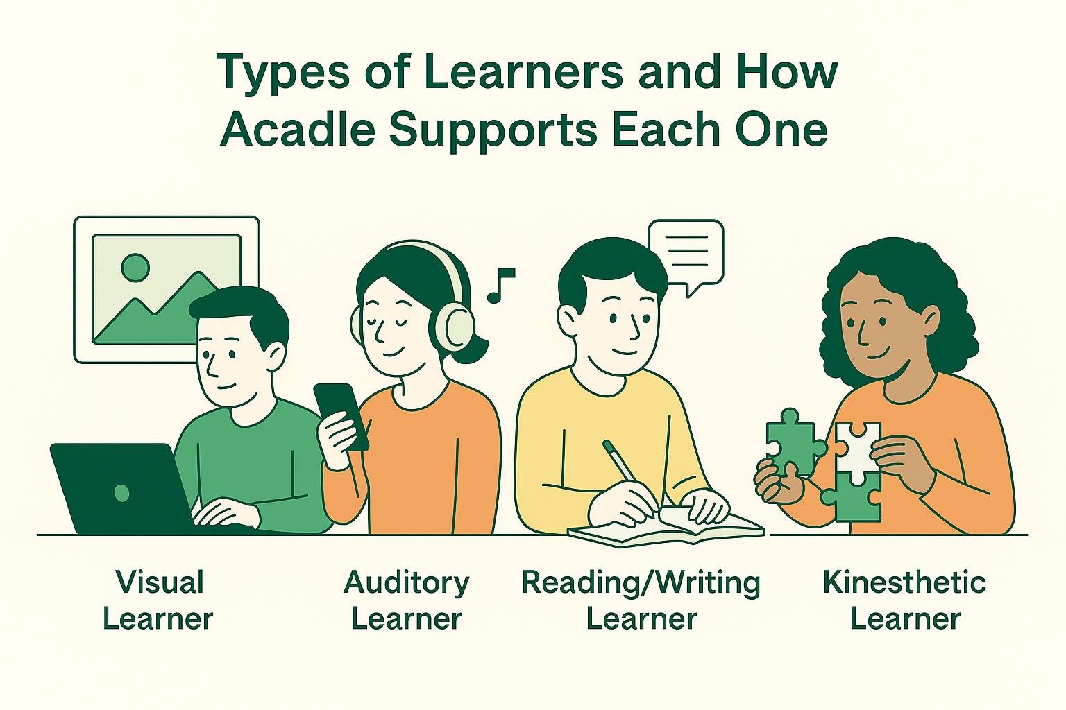 Types of Learners and How Acadle Supports Each One - Acadle Blog
